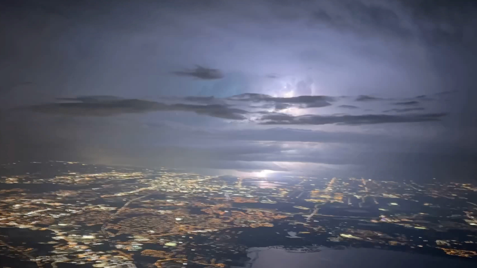 View of Lightning Show From Plane Window | WeatherBug