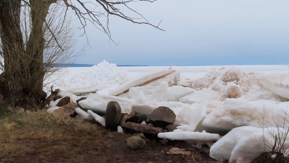 Ice Shoves Pile Up on Lake Superior Shore in Wisconsin | WeatherBug