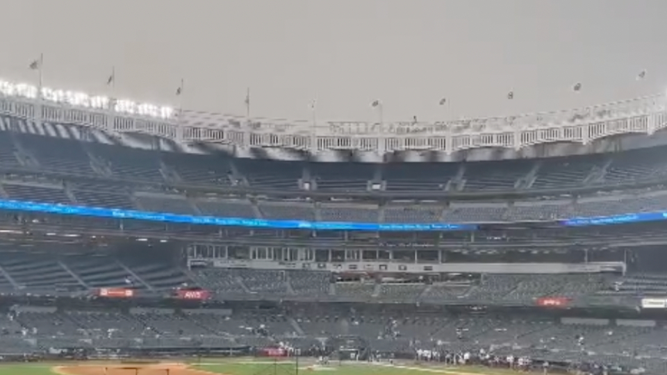 Yankee Stadium in Haze of Smoke | WeatherBug