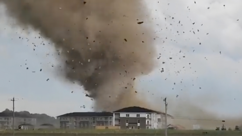 Dramatic Video of Tornado Ripping Through Town | WeatherBug