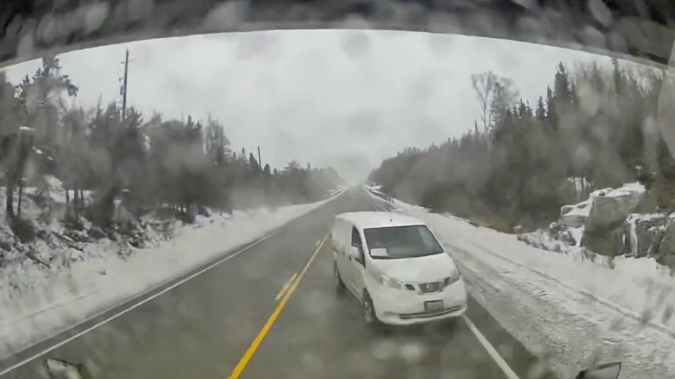 Driver Narrowly Avoids Collision on Snowy Road | WeatherBug