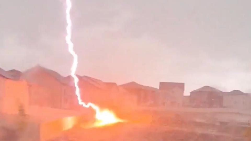 Woman Captures Spectacular Lightning Strike Close to Home | WeatherBug